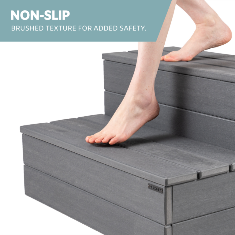 Heavy Duty Hot Tub Steps (Graphite Gray) - DENKOE